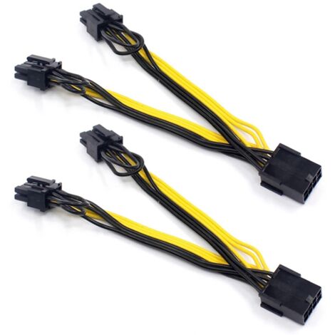 2X EPS CPU 8Pin to 2 PCIe Ports Dual PCI-E 6+2Pin Y Splitter Miner GPU ...