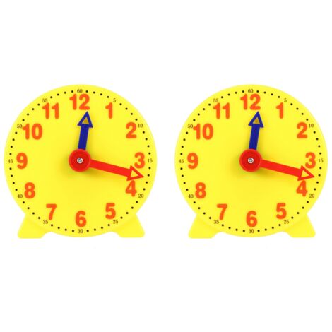 2pcs 4 Inch Student Learning Clock Time Model Teacher 12/24 Hour School ...