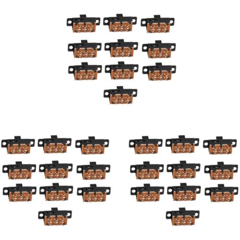 30Pcs High Push Button Slide Switch 6 Pin 3 Position DPDT Panel 0.5A 50V DC