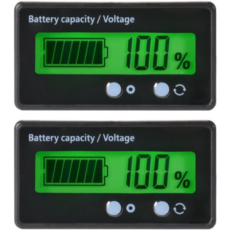 2X LCD Battery Capacity Meter Gauge, Waterproof Lead Acid Battery ...