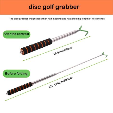 6X Telescopic Golf Disc Retriever Stainless Steel Disc Grabber Disc ...
