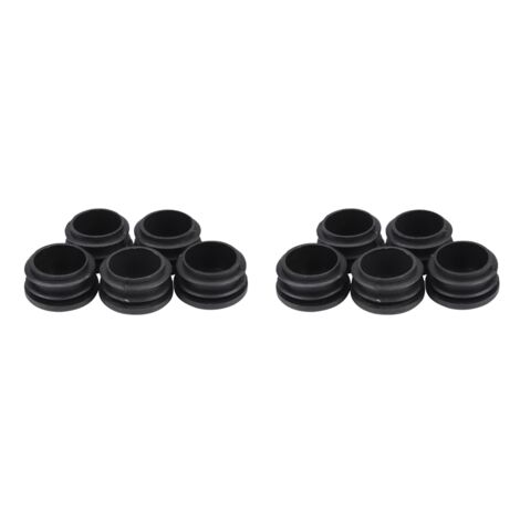 Black Plastic 35mm Diameter Blind End Cap Round Tube Insert 10pcs