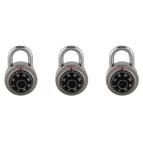 3X Master Code Lock 50mm with Round Combination Fixed Dial