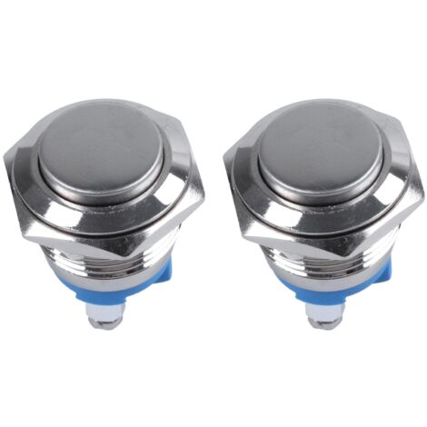 2X 16mm High Momentary Round Metal Push Button Switch