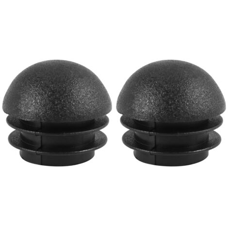 2 Pcs 25mm Diameter Plastic Round Tube Inserts Black Blanking Plugs