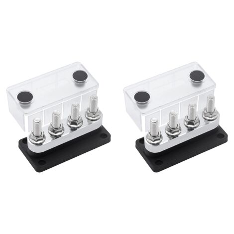 2X 600A Bus Bar 4-Stud (3/8 Inch) M10 High Current Copper Busbar ...