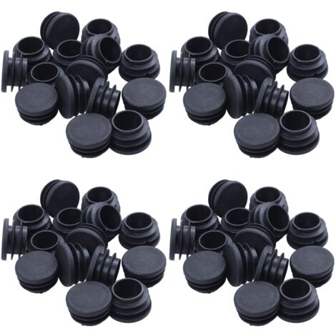 60 Pieces Table Chair Legs End Caps Round Plastic Tube Diameter 25 mm