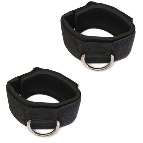 2X Ankle Strap D-Ring Multi Gym Cable Attachment Thigh Leg Pulley ...
