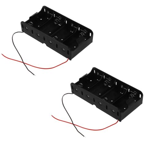 2X Black Spring Clip 4 x 1.5VD Size Battery Batteries Holder Case