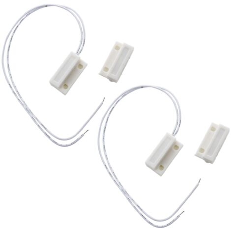 2X White Door Window Contacts Magnetic Reed Switch Sensor