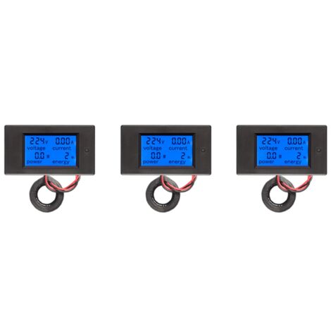 3X AC 80-260V 100A PZEM-061 LCD Digital Display Current Voltage Power ...