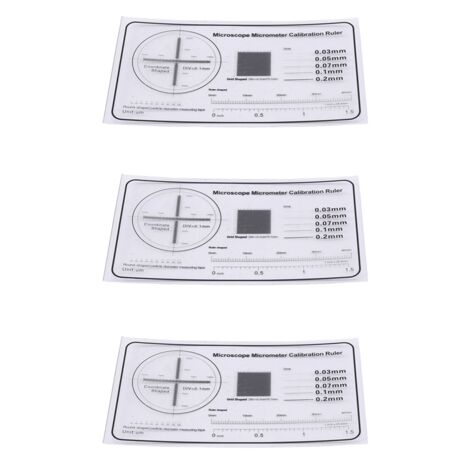 3X Microscope Correction Ruler Sheet Optical Micrometer Calibration ...