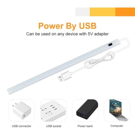 2X 5V USB LED Strip Desk Lamp Hand Sweep Switch Motion Sensor Study ...