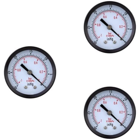 3X 0--30InHg -1Bar Mini Dial Air Pressure Gauge Barometer Meter Dual ...