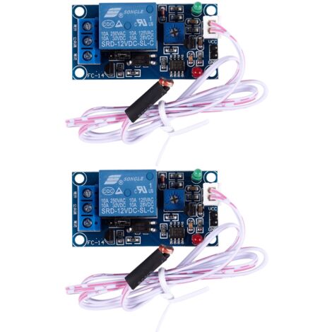 2X DC 12V Relay Module Sensor Photoelectric Switch 50mmx25mm W 2 Cable