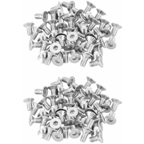 M3 x 6mm Flat Countersunk Head Hex Socket Screw Bolts 100Pcs