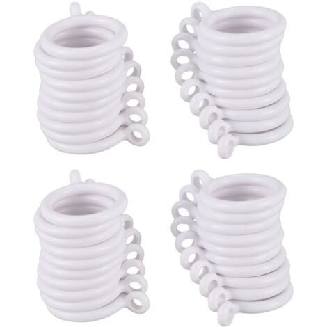 40X White Interior Plastic Curtain Rings, 25mm