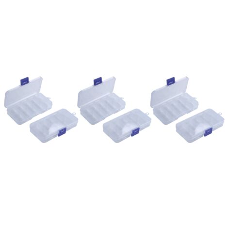 6Pcs 10-Slot Portable Plastic Electronic Component Enclosure Box