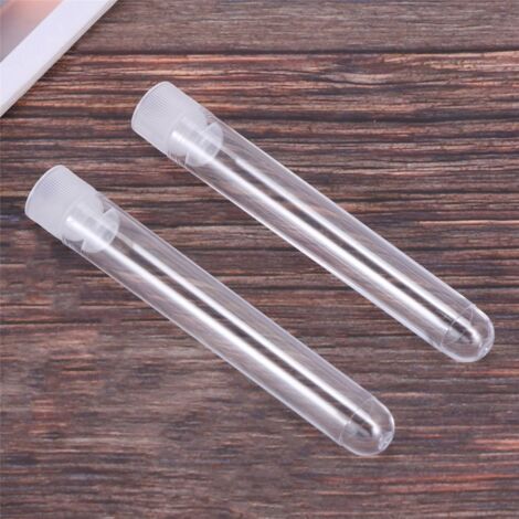 300 Pieces Clear Plastic Test Tubes with White Screw Caps Sample ...
