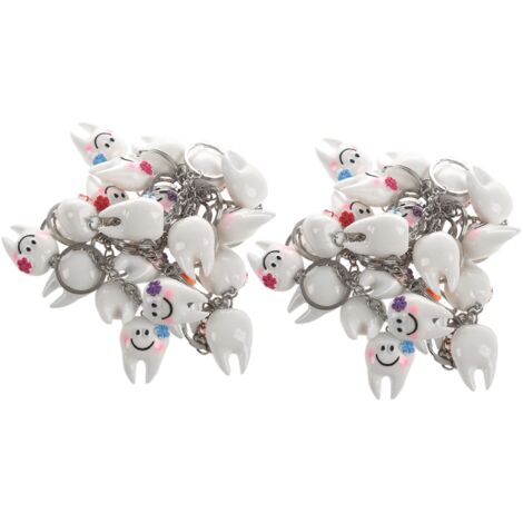 40 pcs Keychain Keyring Cute Teeth Pendant Gift