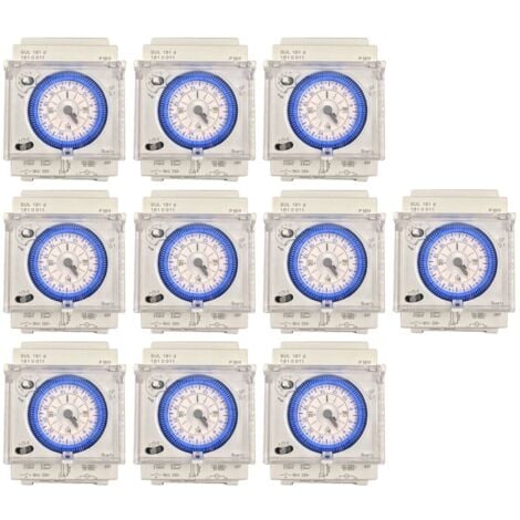 10X Analog Mechanical Timer Switch 110V-220V 24 Hours Per Day Programmable 15Min Time Relay Socket