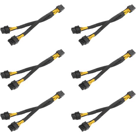 6x GPU PCIe 8 Pin to Dual 2X (6+2) Male PCI Express Power Adapter Cable ...