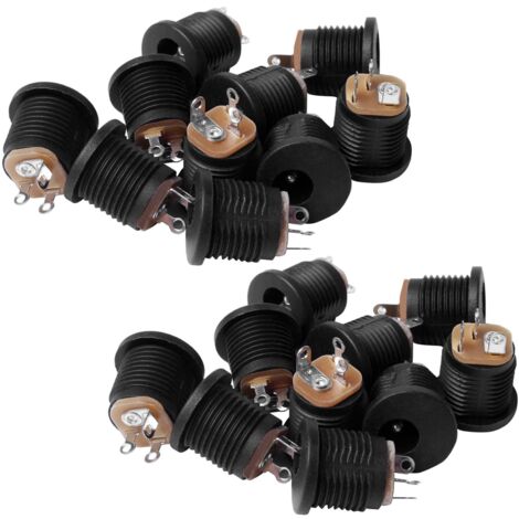 20 Pcs DC Jack Power Socket Panel Mount 2.1X5.5mm