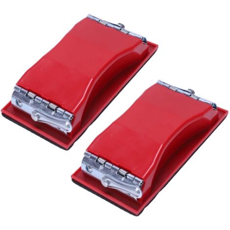 2X Sandpaper Holder Rectangle Grit Hand Sander Red Black
