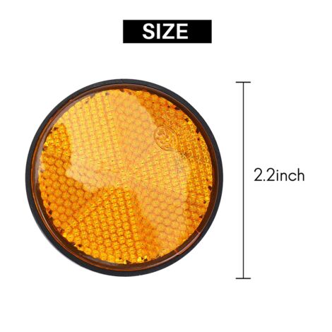 10Pcs 2 Inch Round Orange Reflector Universal for Motorcycle