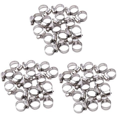 48Pcs Car Stainless Steel Adjustable Fuel Line Hose Clamps 6-12mm