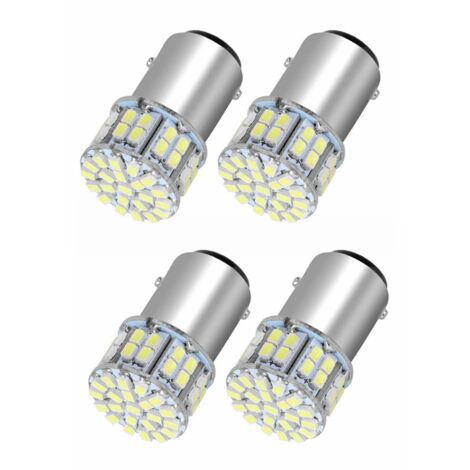 4Pcs 6000K White 1157 50SMD LED Tail Brake Lights Bulb BAY15D 12V