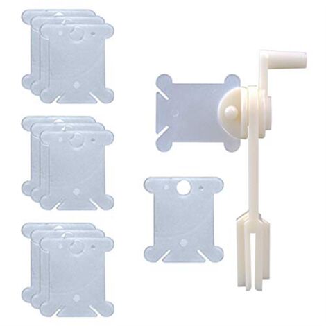 500 Pieces Plastic Embroidery Bobbins with Winder for Sewing Craft Storage