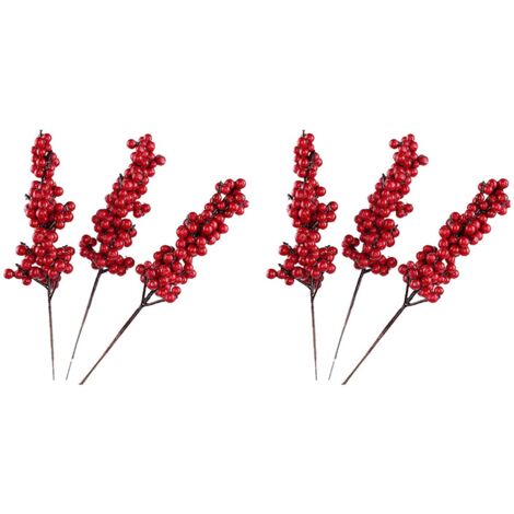 40 Pieces Artificial Red Berry Decorative Branches with Fall Picks ...