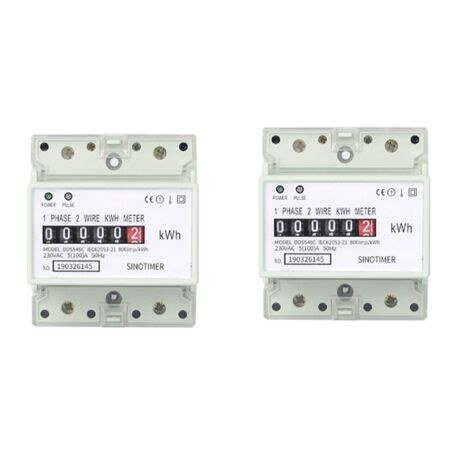2X Single Phase Two Wire AC 220V 100A KWh Electricity Energy Meter ...