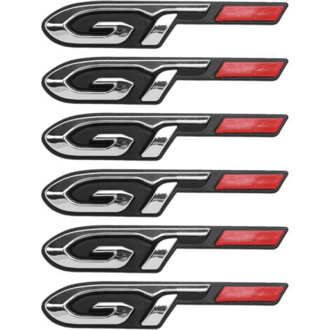 6X Cool 3D Gt Car Styling Sticker for Fashion Door Sticker