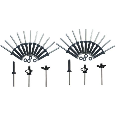 40 Pieces Tri-Grip Rivet with O-Rings Long Grip Tri-Fold Tri Bulb for ...