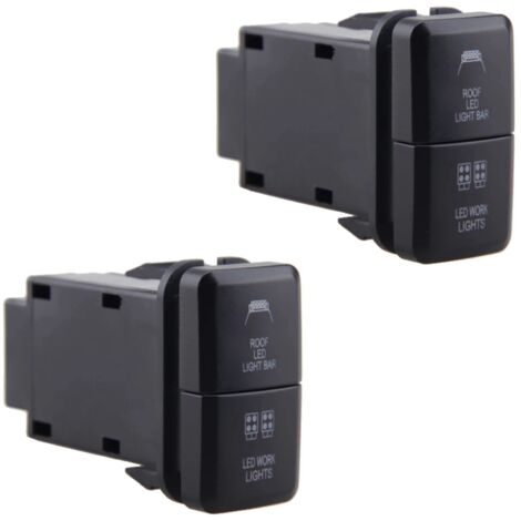 2X 12V Car Dual LED Light Bar Blue/Green On-Off Push Button Switch for ...