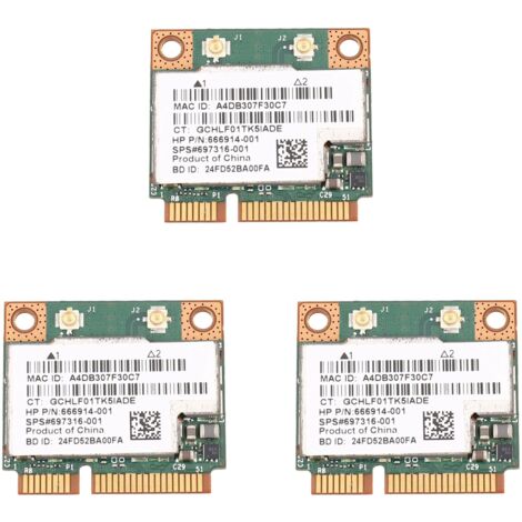 3X Dual Band 2.4G 5G 300M 802.11A/BGN Wifi Bluetooth 4.0 Half Mini PCI ...