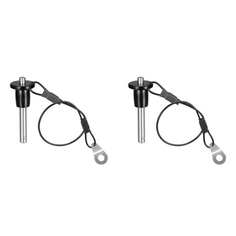 2X Stainless Steel Release Pin, Diameter 6mm, Ball Lock with Push Button, Lanyard Cable, Usable ...