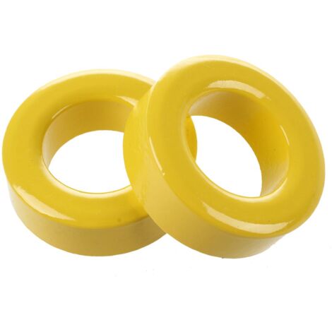 2 Pcs 33mm x 19mm 11mm Yellow White Iron Core Ferrite Toroid Rings