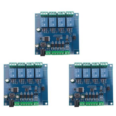 3X 4 Channel Modbus Rtu Relay Module Input 485 Ttl Uart Communication 7-24V