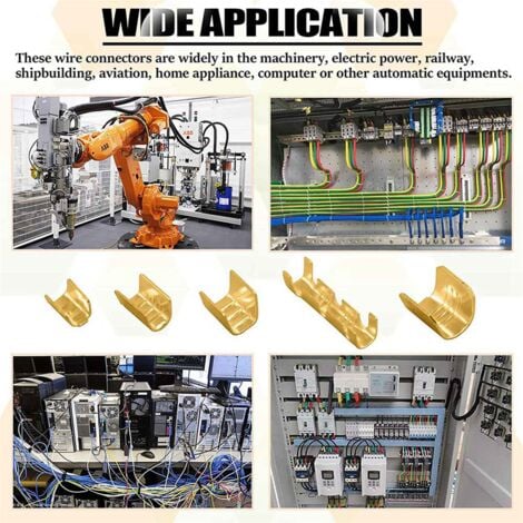 1000Pcs U Shape Copper Ring Terminals Uninsulated Crimp Kit Assortment ...