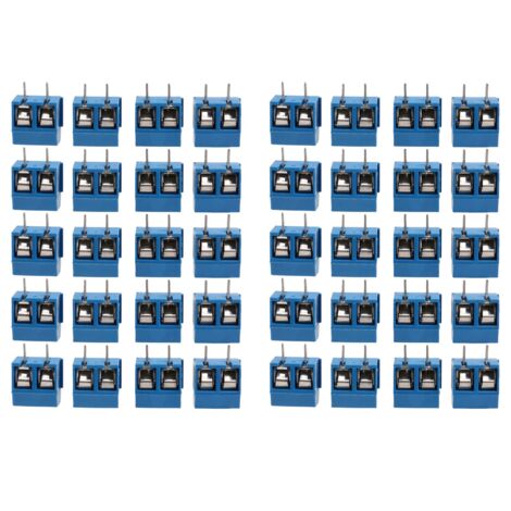 2 Pin Screw Terminal Block Connector, Panel Mount 5.08mm Pitch, 40 Pcs