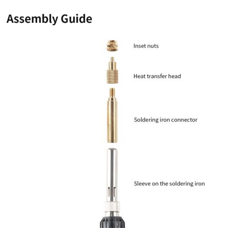 M2-M8 Thermal Insert Nut Iron Tip, Brass Hot Melt Nut Heat Tool for 3D ...