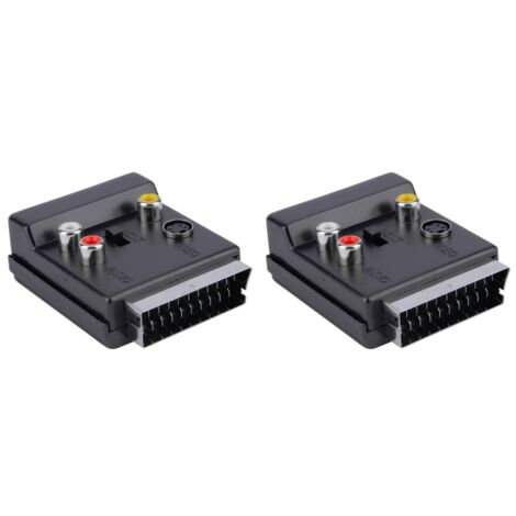 2X Newest Switchable Scart Male to S-Video 3 Audio Adapter Converter