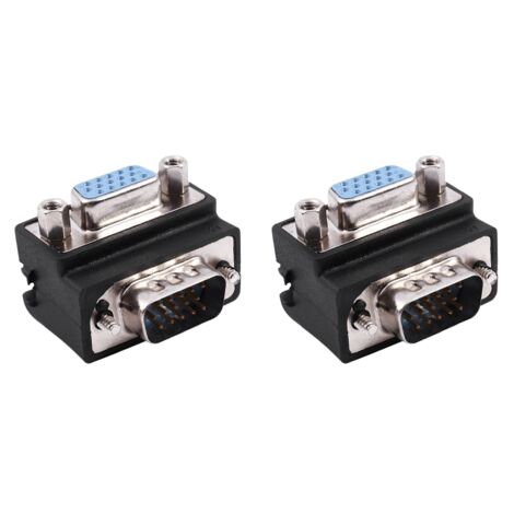 2X 15-Pin VGA Male AM/F Right Angle Adapter