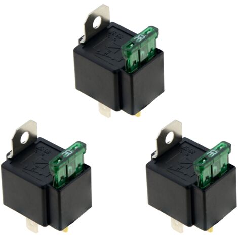 3X 4 Pin DC12V 30A Fuses On/Off Automotive Relay with Insurance