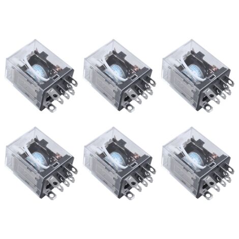 6X JQX-13F LY2 AC 24V Coil 8 Pin DPDT Red LED Electromagnetic Relay