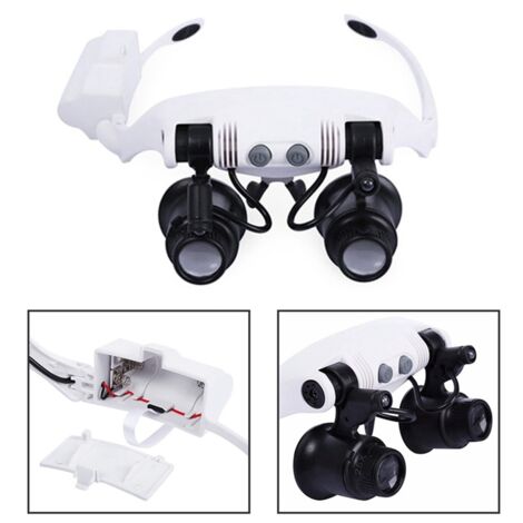 2X LED Headband Magnifier Headlamp Microscope Watch Repair