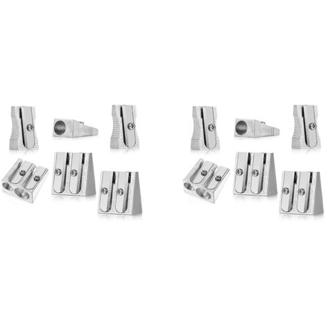 12 Pieces Metal Pencil Sharpeners, Single or Double Hole Manual ...